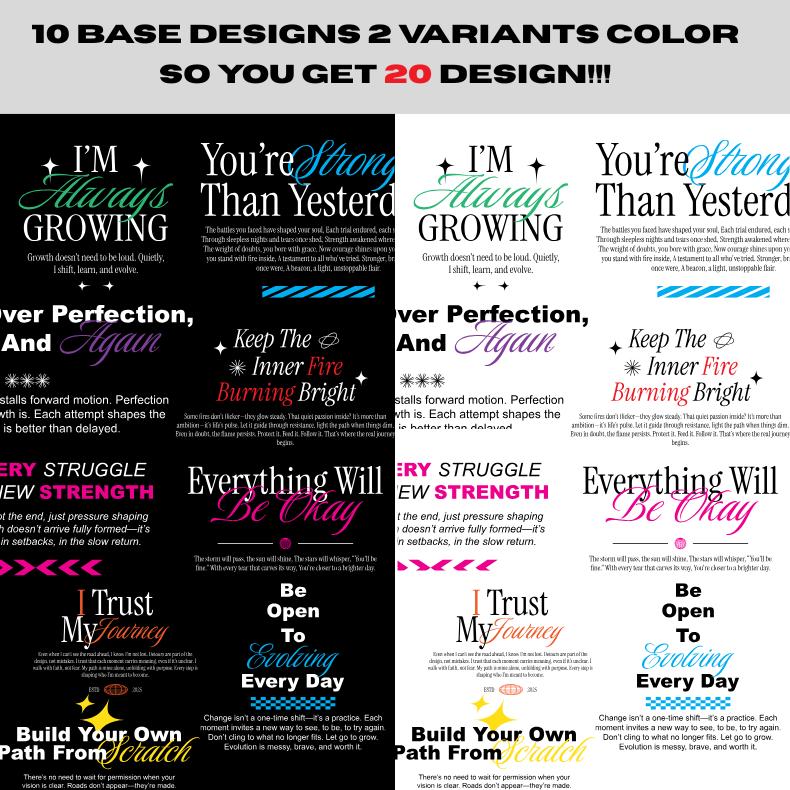 Urban Streetwear Design Bundle: Motivational Typography (PNG, EPS, SVG ...