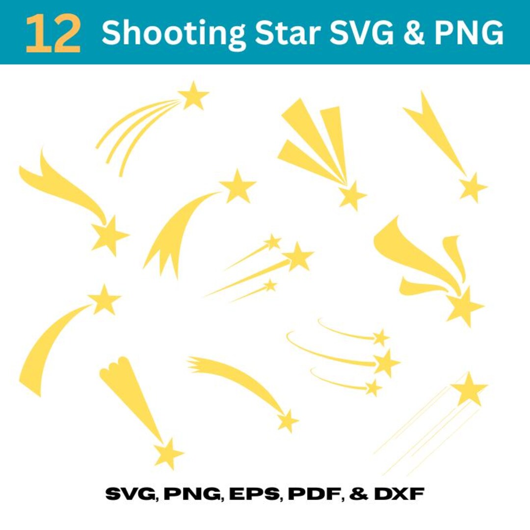 Shooting Star Bundle SVG for Cricut, Falling Star Clipart for Cricut ...