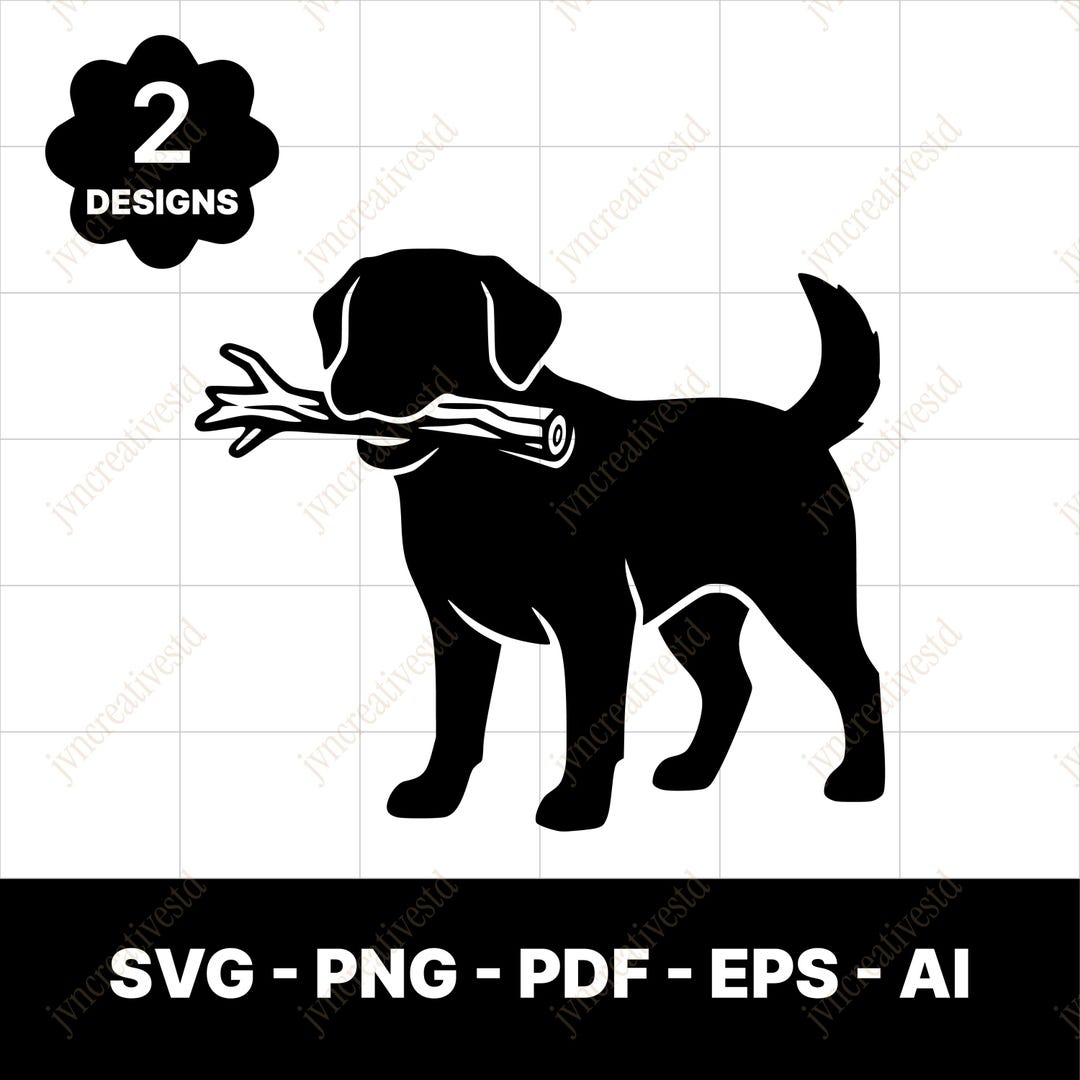 Dog With Stick SVG and PNG | Animal Vector for Sublimation & Engraving ...