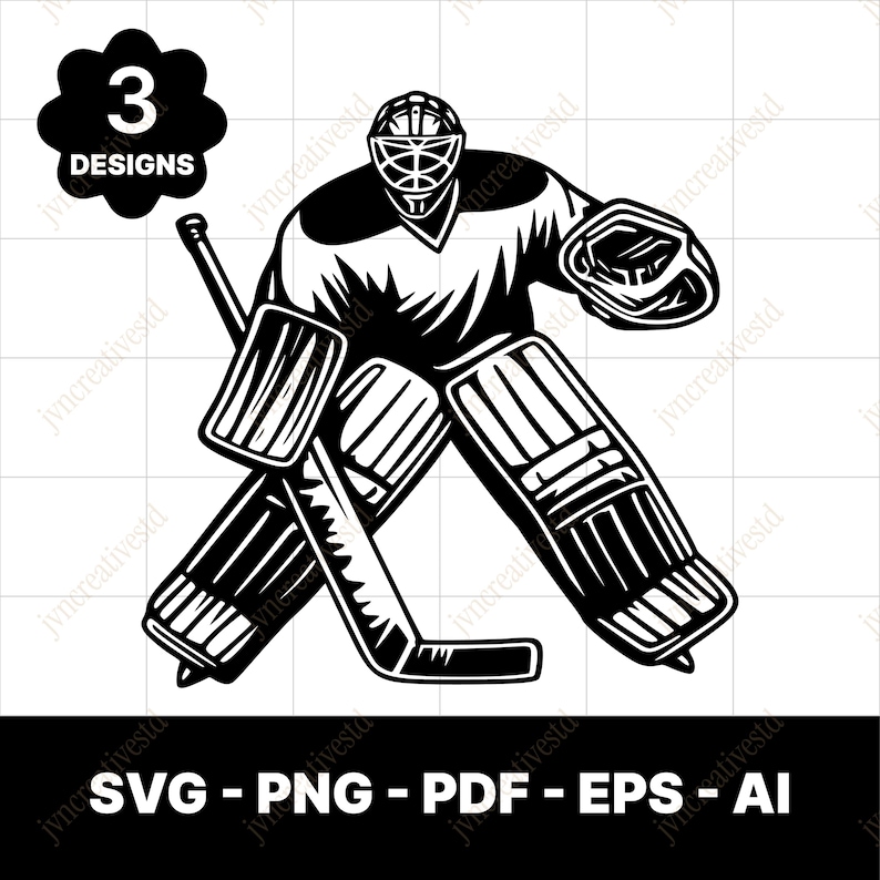 Ice Hockey Goalie SVG Bundle: Cricut and Silhouette Cut Files ...