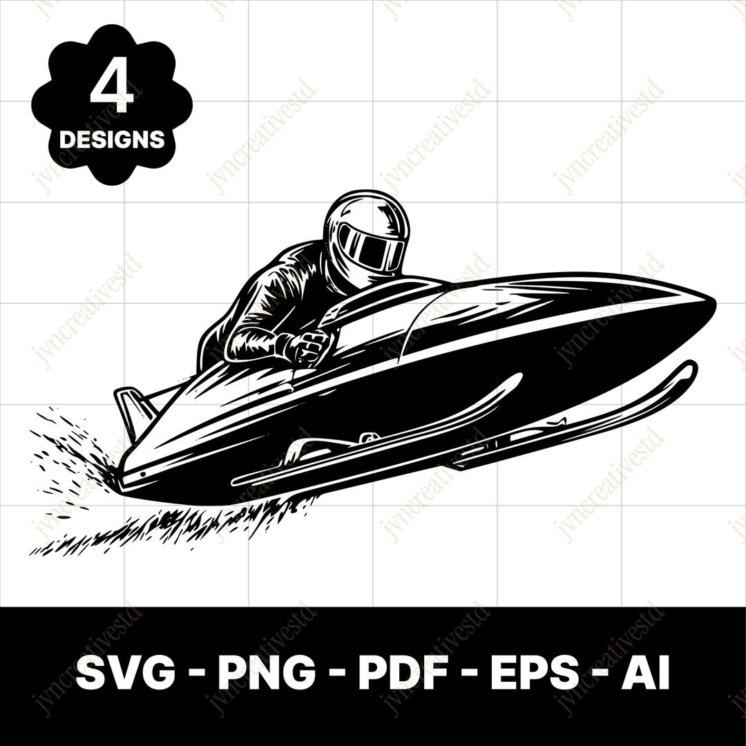 BOBSLED SVG, Laser Cutting File, Cricut Glowforge Silhouette, Winter ...