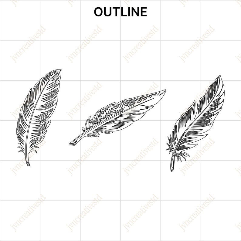Vintage Quill Pen Feather SVG Bundle – Writing Illustration Set - Etsy