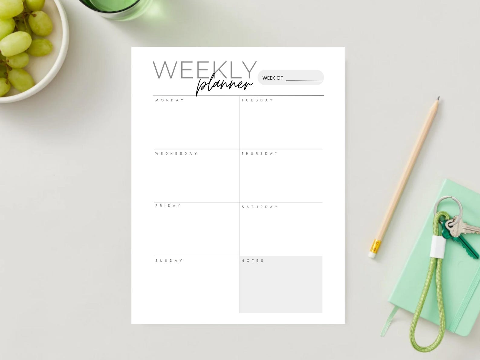 Minimalist Printable Weekly Planner Set | 2025 2026 Calendars L ...