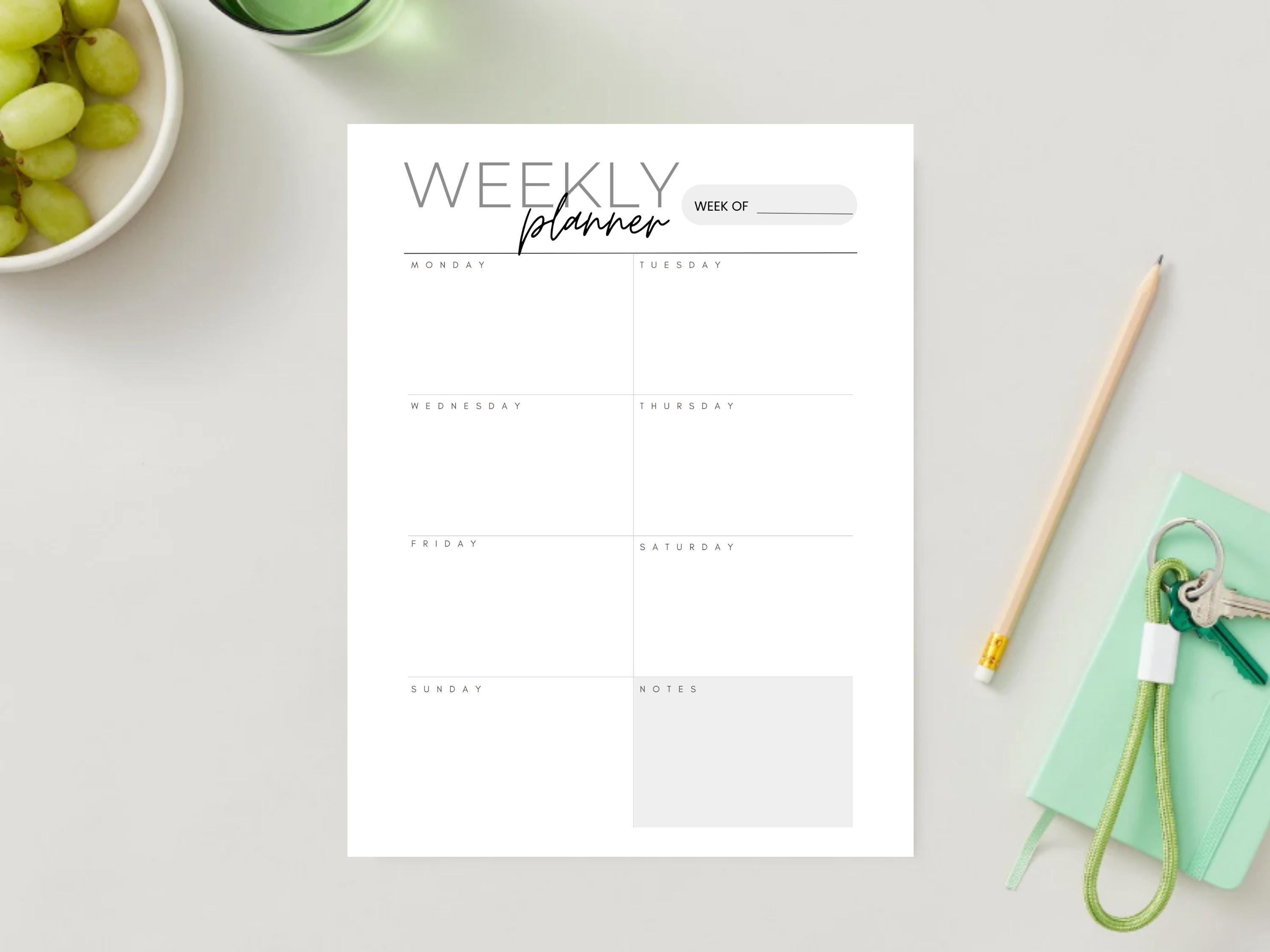 Minimalist Printable Weekly Planner Set | 2025 2026 Calendars L ...