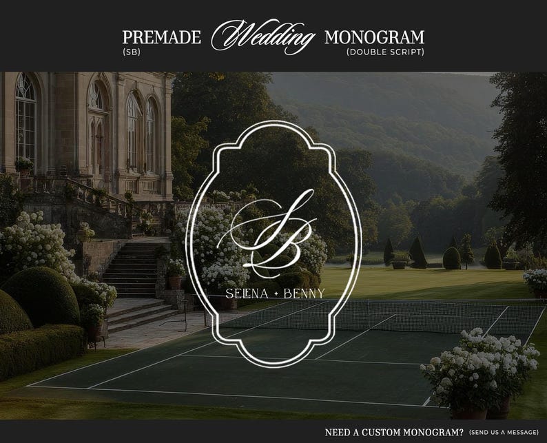 SB Elegant Wedding Monogram: Minimalist Premade Initials Logo, Wedding ...