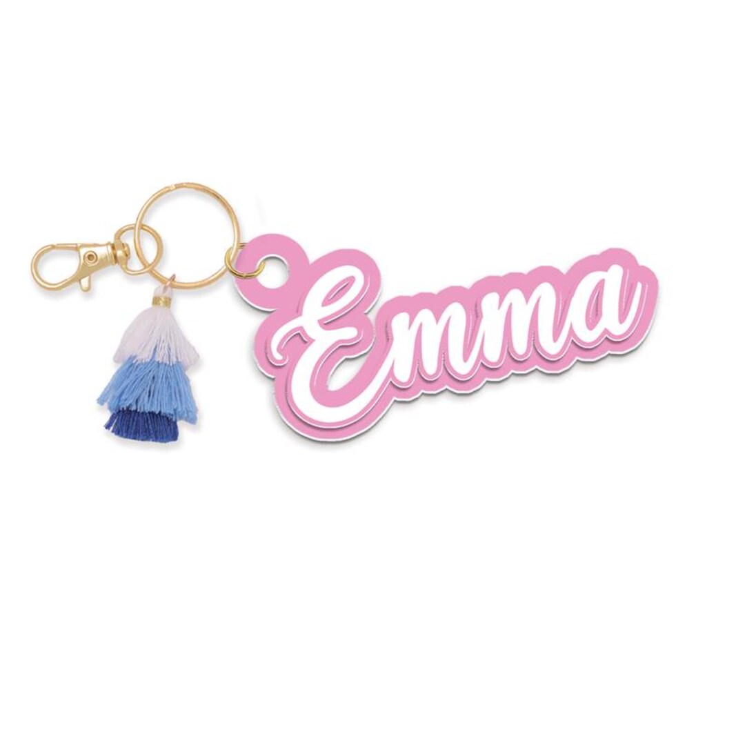 Personalized Acrylic Name Tag – Custom Name Keychain for Diaper Bag ...