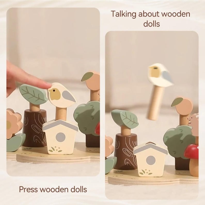 Wooden Animal Blocks Toy – Montessori Fine Motor Skill Development Toy ...