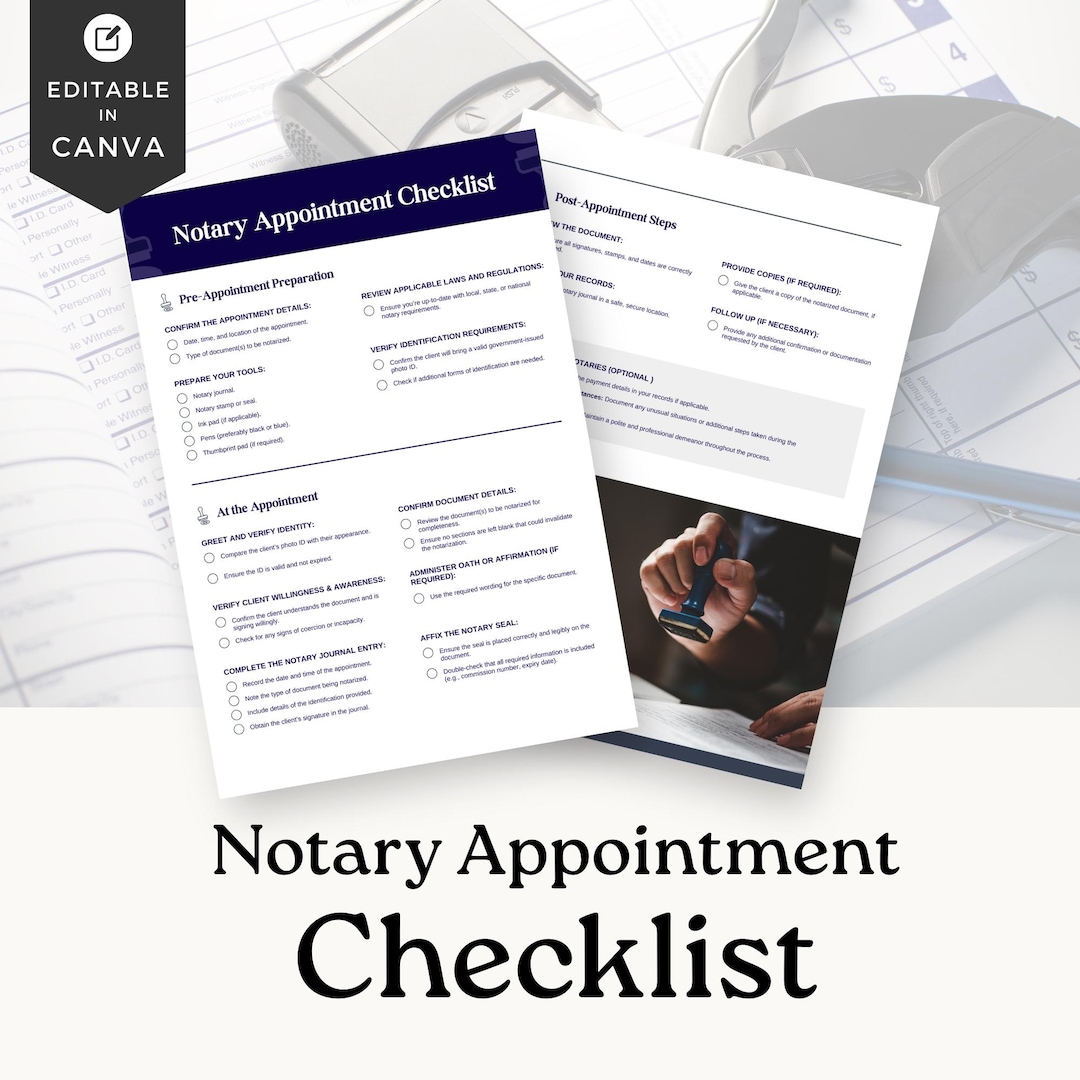 Notary Loan Signing Checklist, Printable Notary Forms, Signing Agent ...