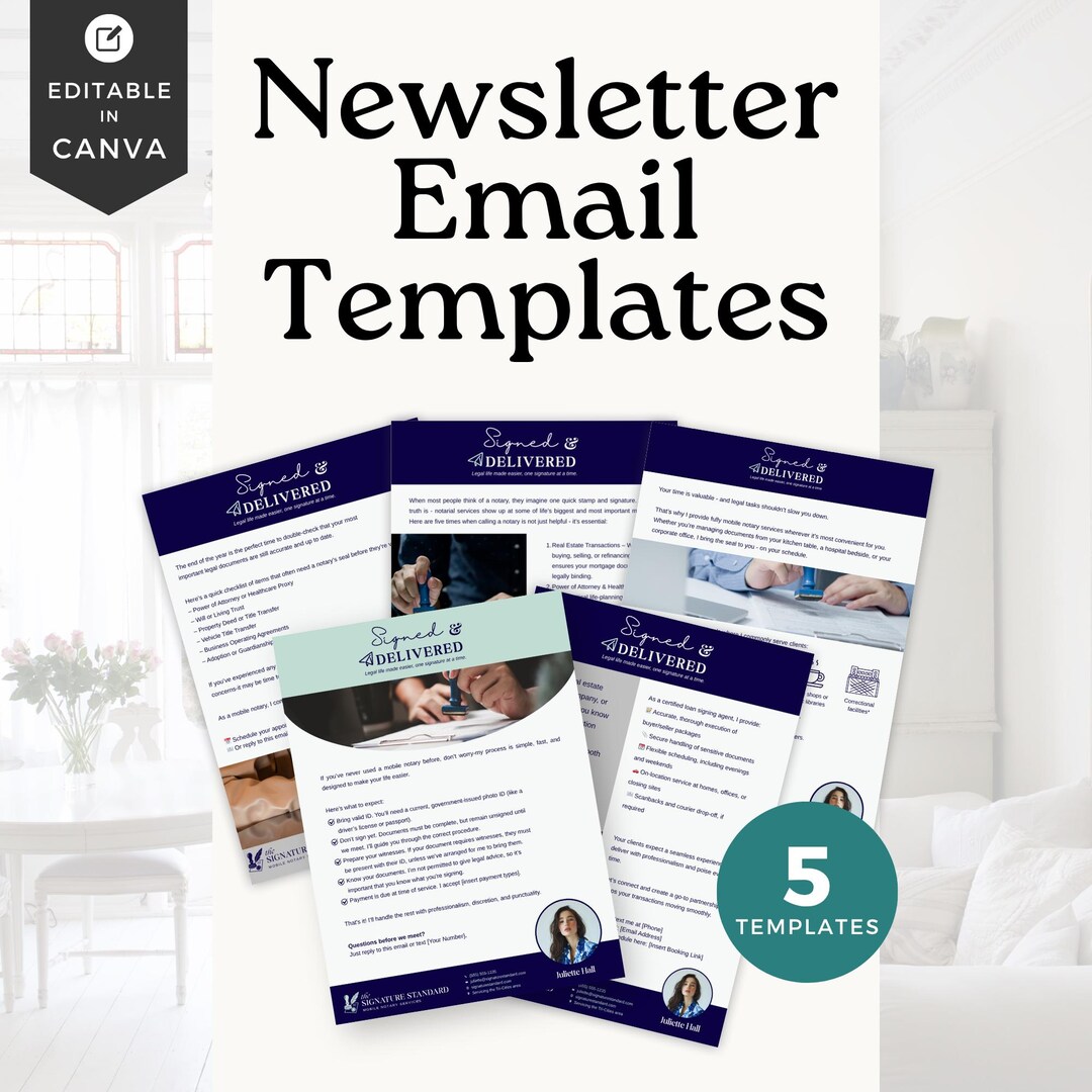 Mobile Notary Email Newsletter Template, Editable Business Newsletter ...