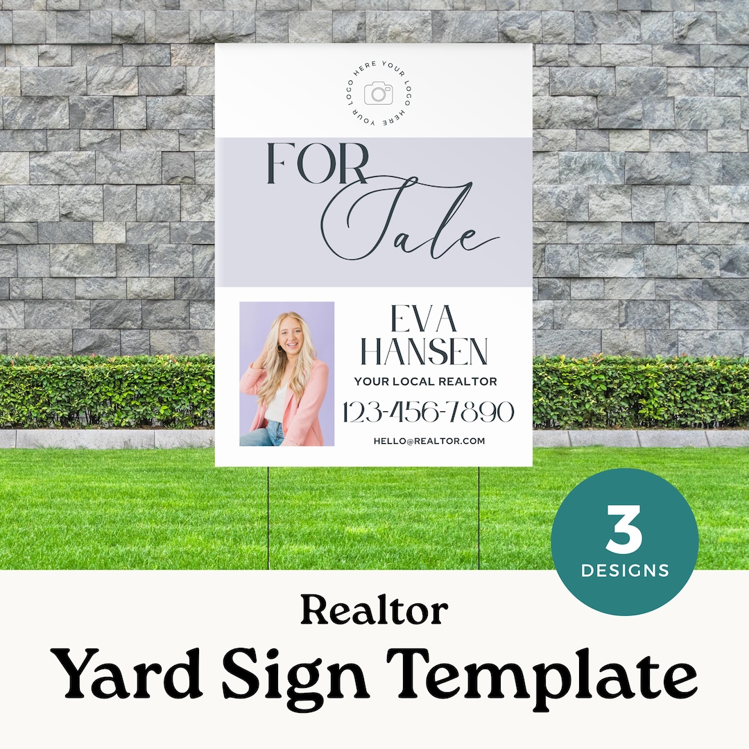 For Sale Yard Sign Template, Editable Real Estate Sign, Canva Property ...