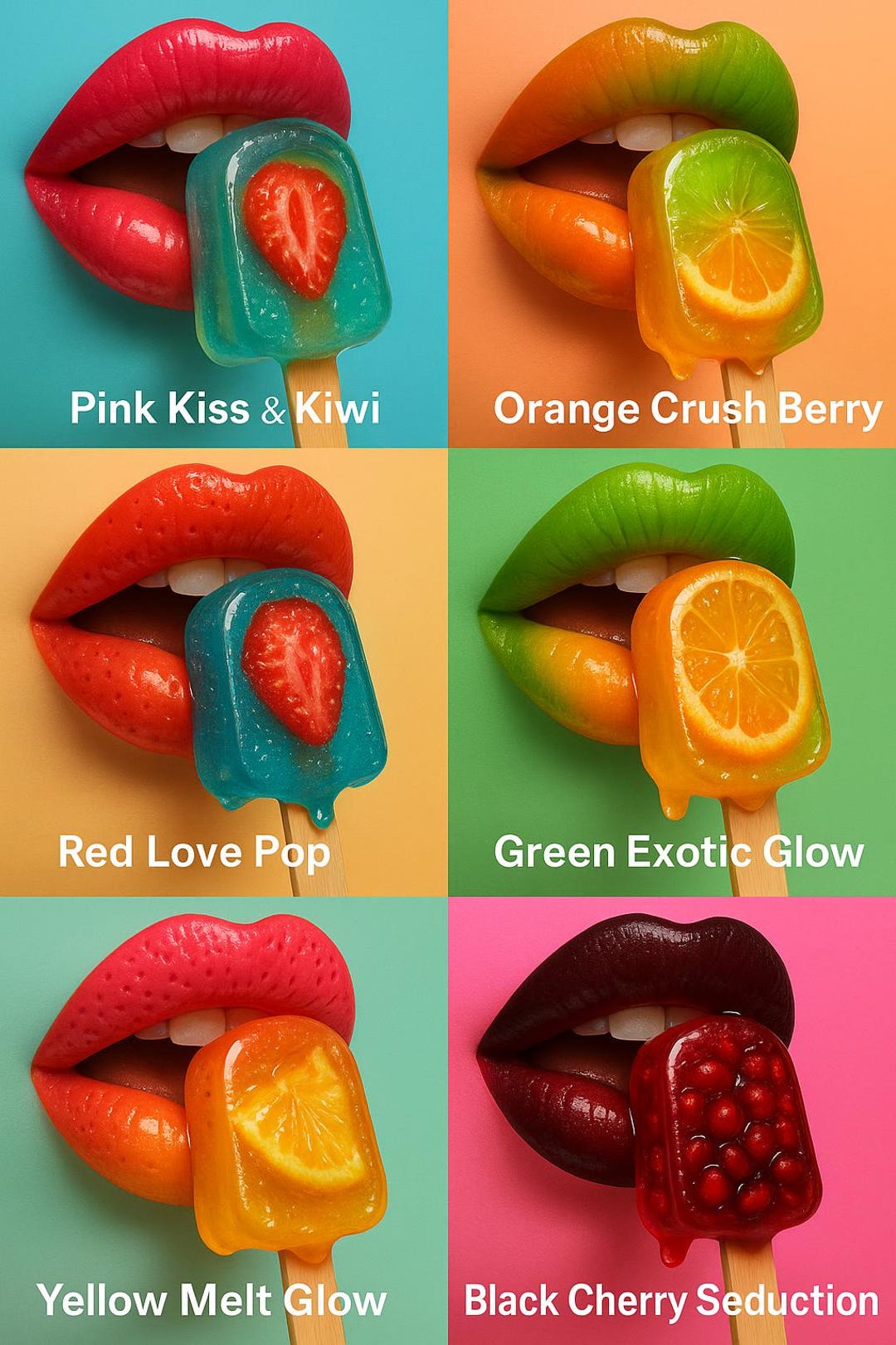 Fruity Gloss Lips Popsicle Wall Art – 9 Bold Summer Posters | Editorial ...