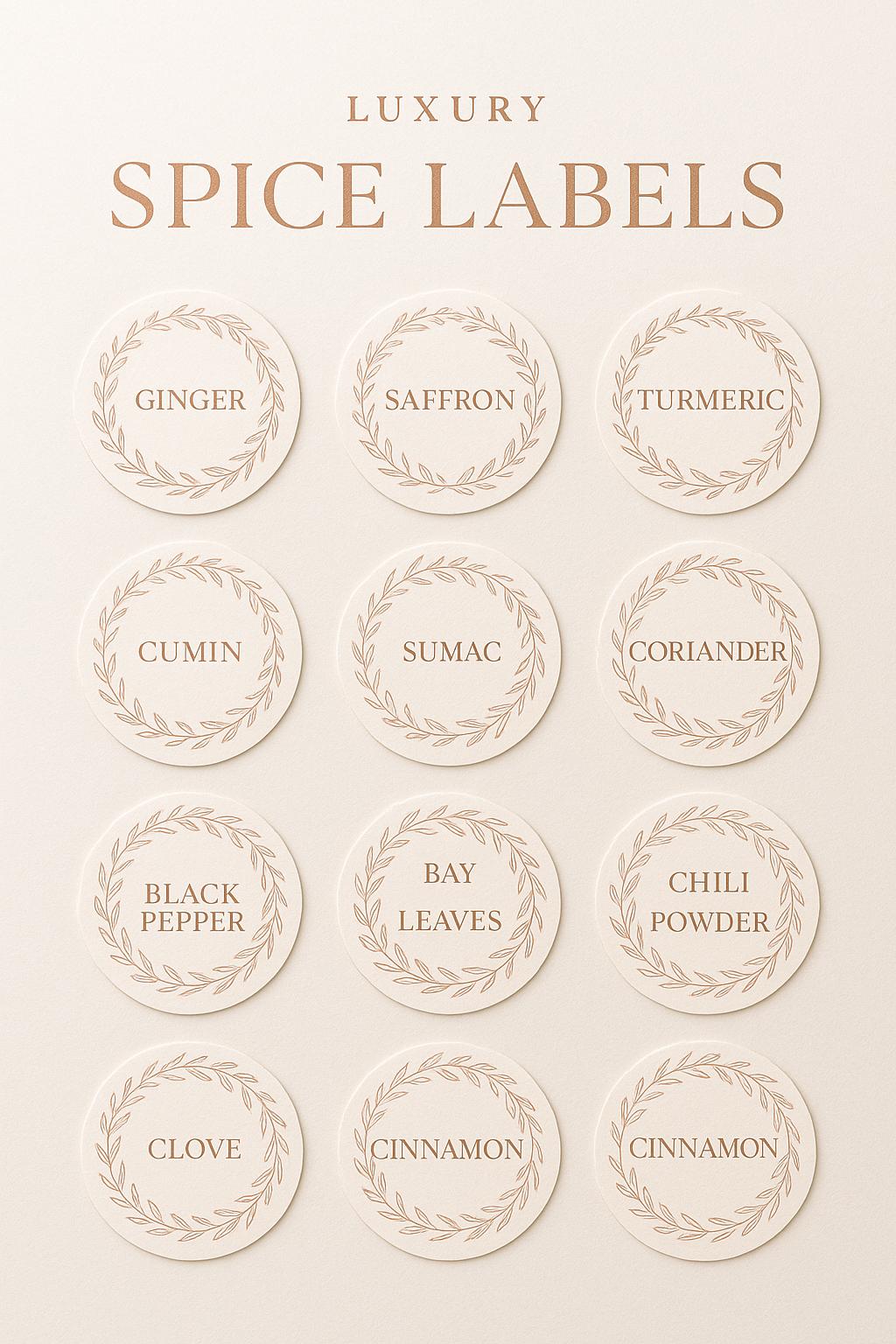 Rose Gold Spice Jar Labels – Minimalist Pantry Organization (digital ...