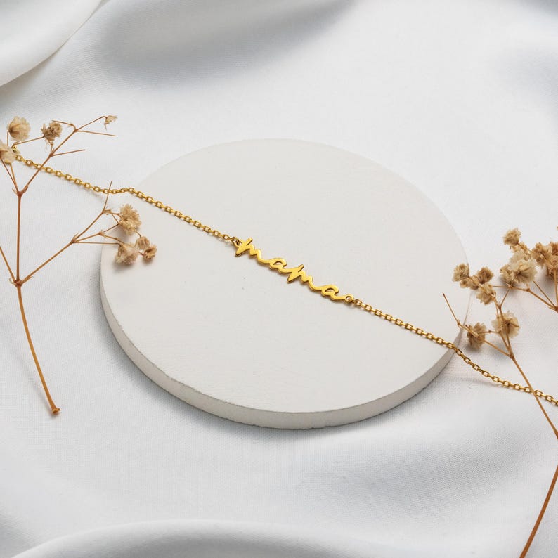Minimalist Mama Bracelet • 14K Gold Plated, Sterling Silver or Rose ...