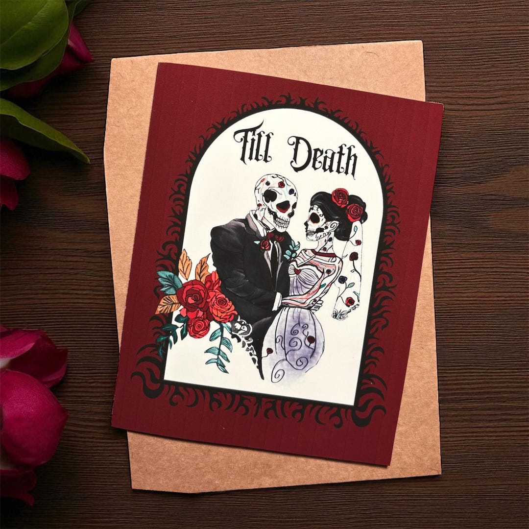 Till Death Goth Love Anniversary Card. Halloween Anniversary Card ...
