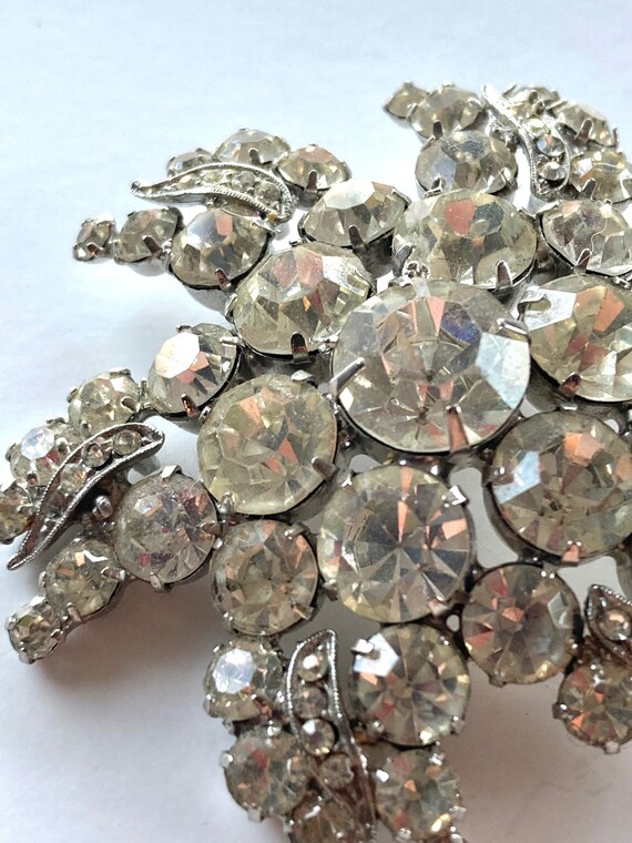 Vintage 50’s Weiss Rhinestone Wedding Brooch Signed - Gem