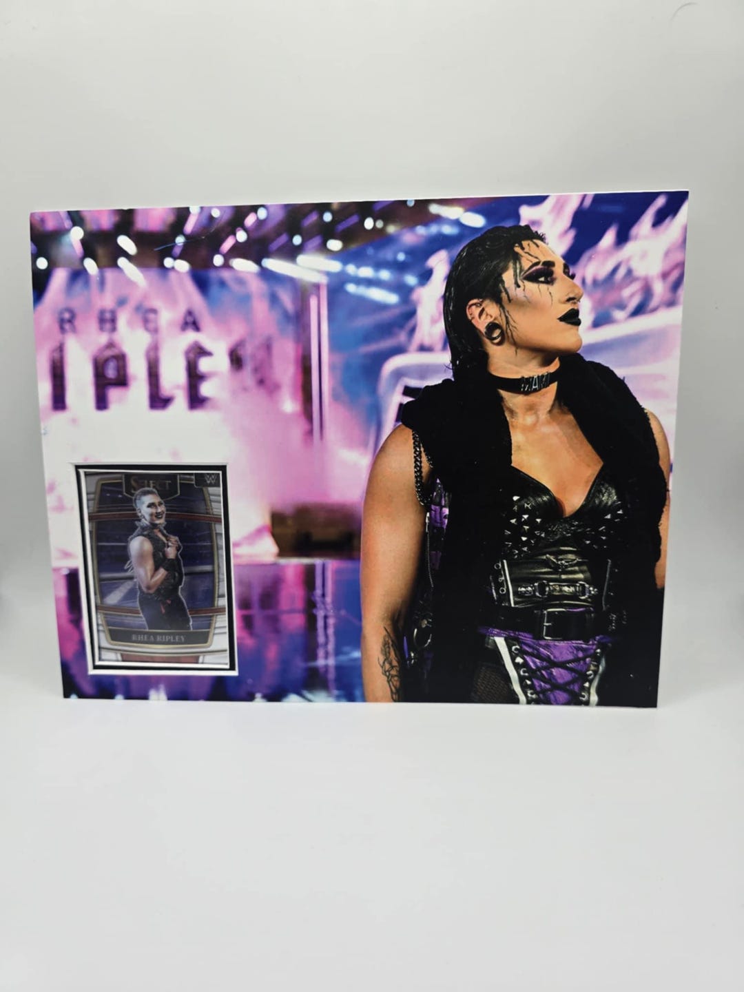 WWF WWE Rhea Ripley 8x10 Wrestling Card Frame Wall Art Display Royal ...