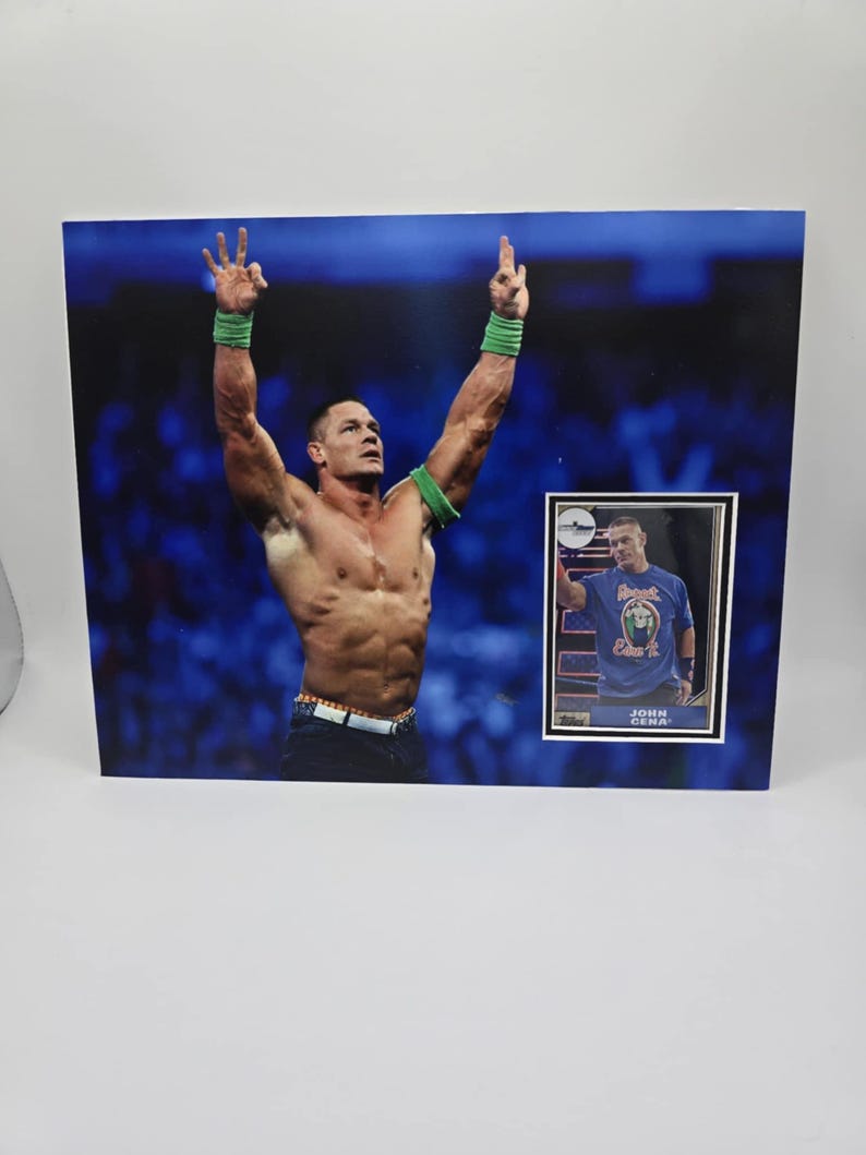 WWF WWE John Cena 8x10 Wrestling Card Frame Wall Art Display Royal ...
