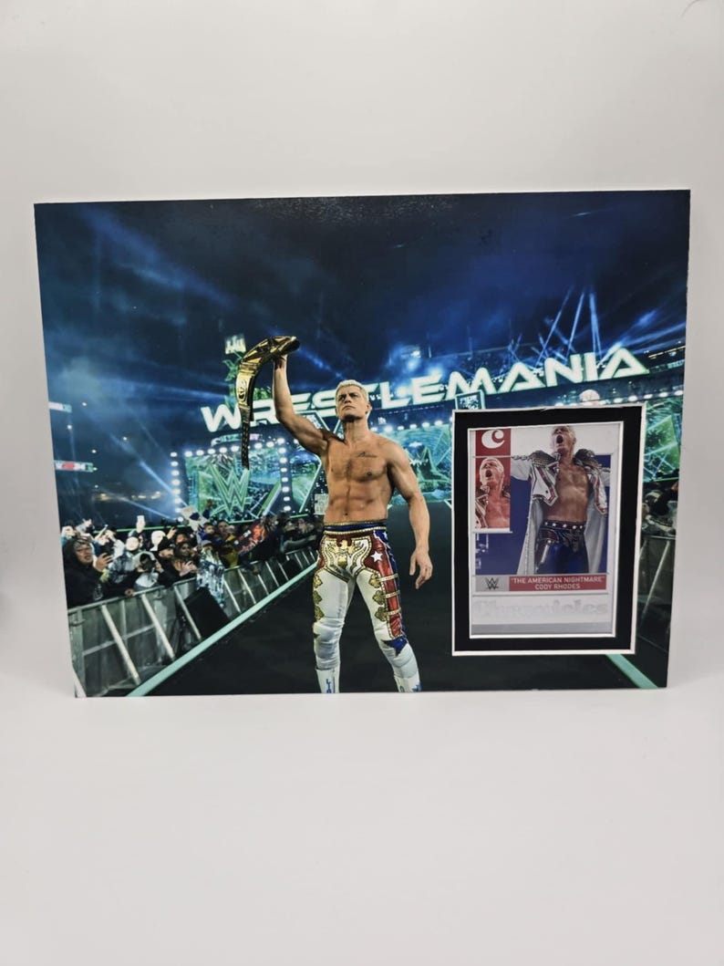WWF WWE Cody Rhodes 8x10 Wrestling Card Frame Wall Art Display Royal ...