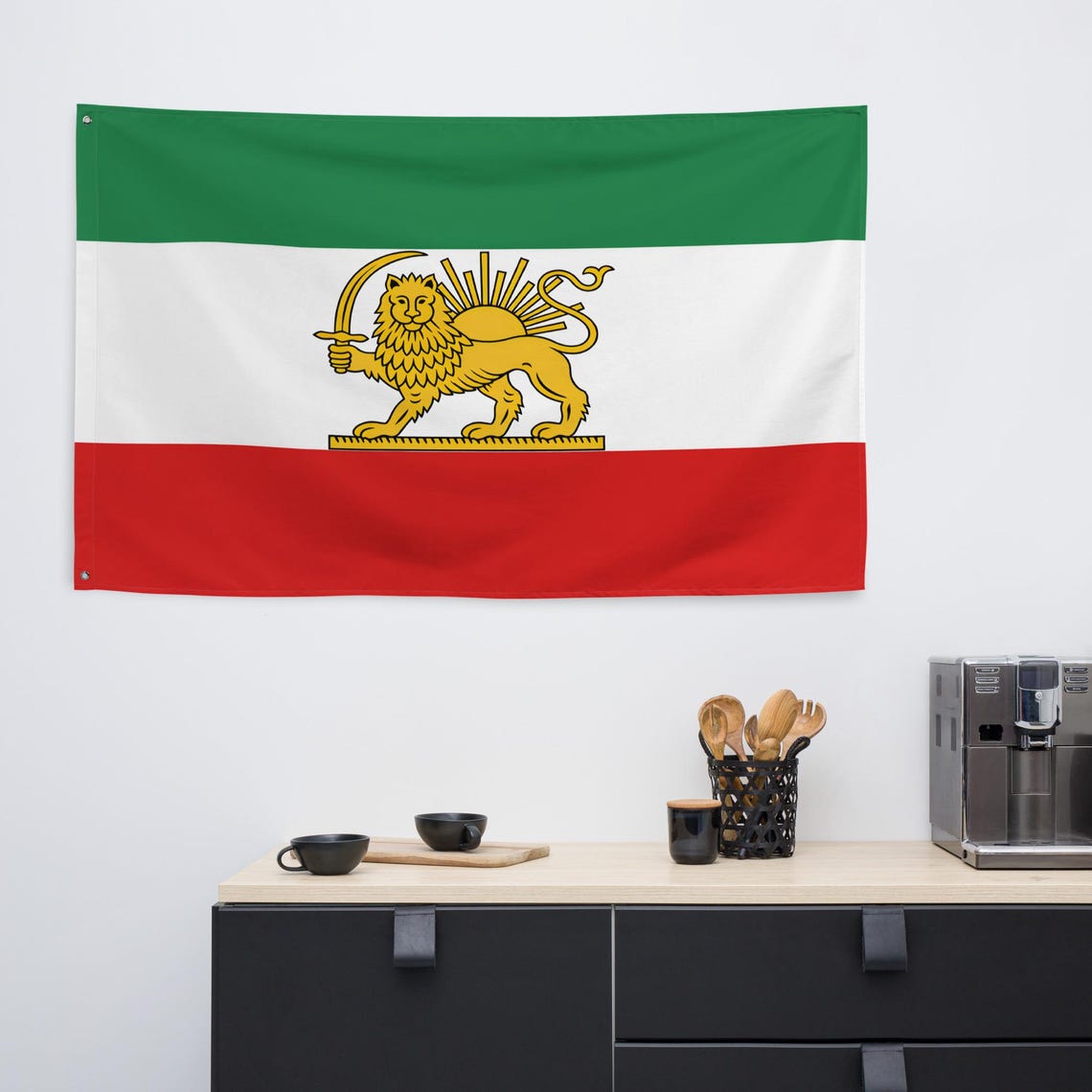 Iranian Lion and Sun Flag | Shir O Khorshid Emblem, Persian Decor - Etsy