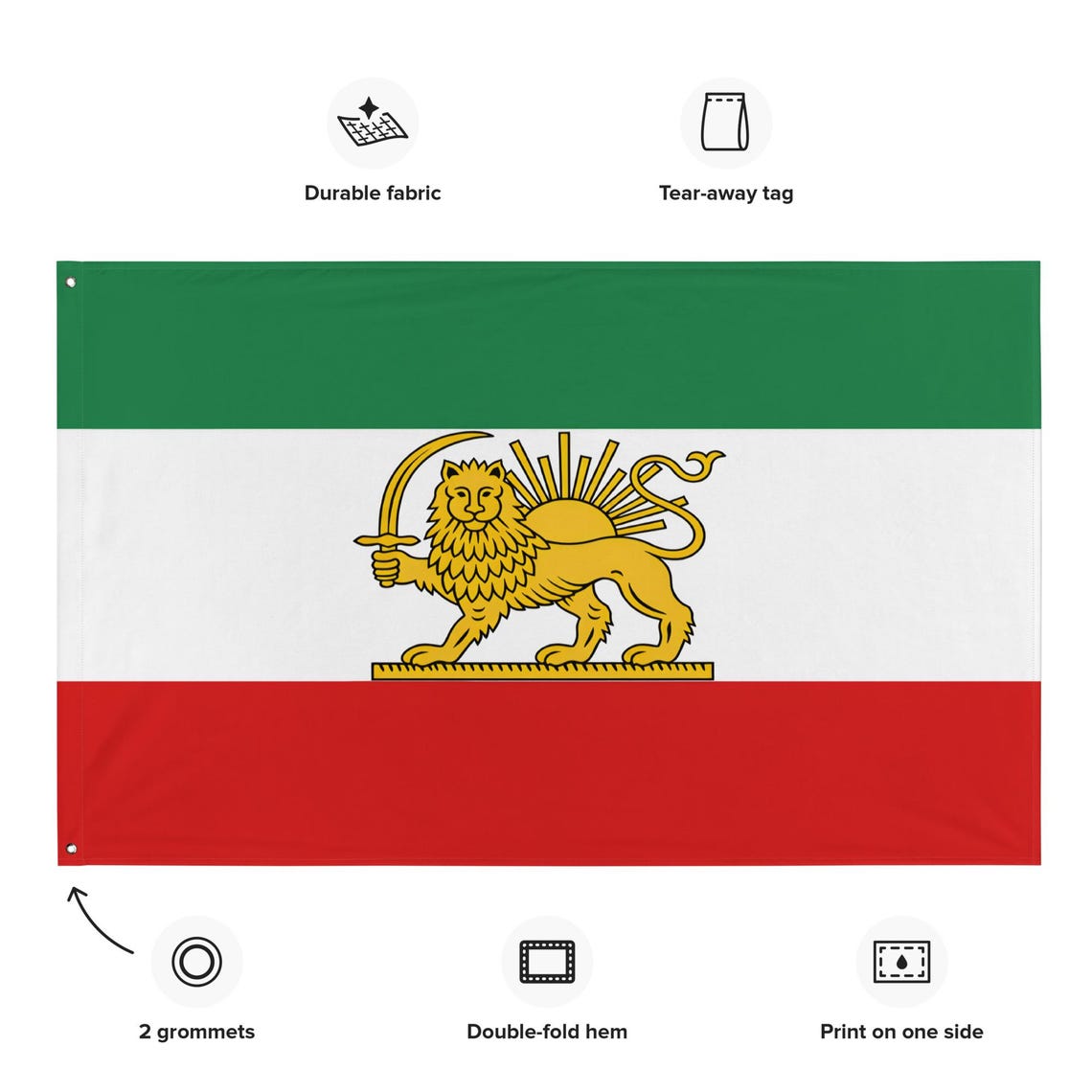Iranian Lion and Sun Flag | Shir O Khorshid Emblem, Persian Decor - Etsy