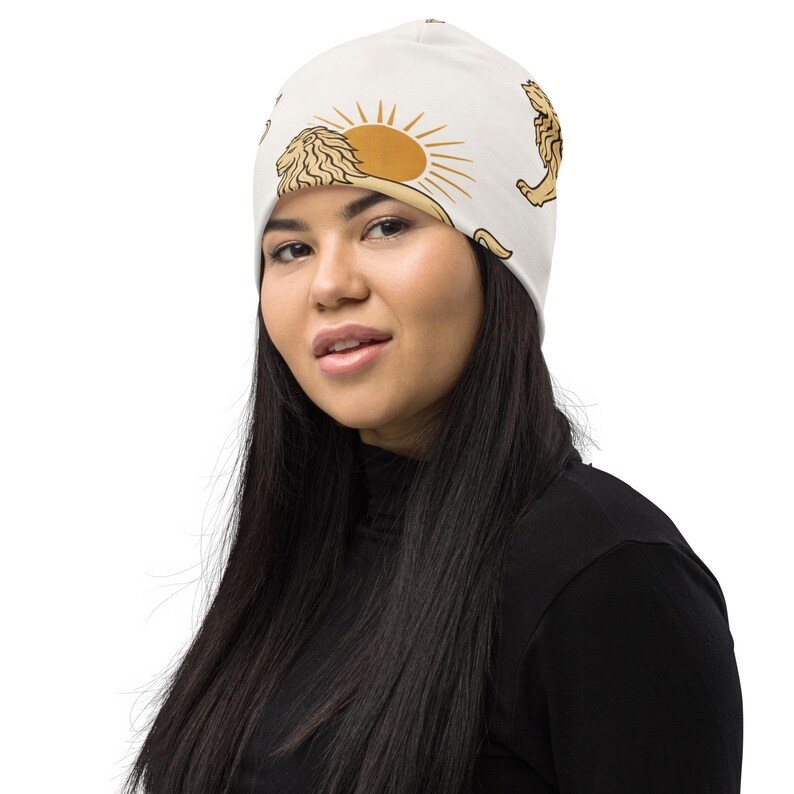 Persian Lion and Sun Beanie – Heritage Streetwear Winter Hat - Etsy