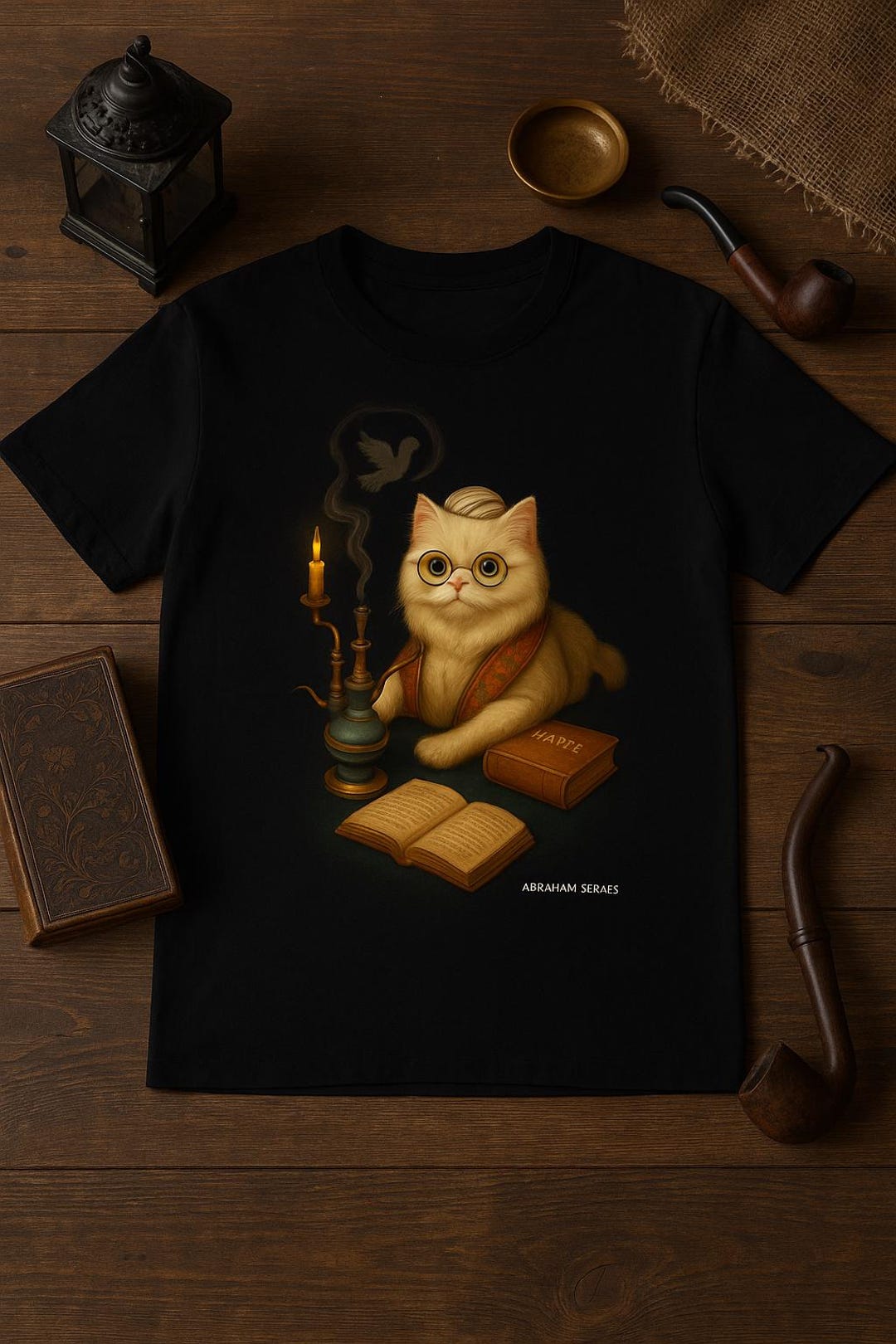 Hafez & Hookah Persian Cat T-shirt – Sufi Poet Graphic Tee | Unisex ...