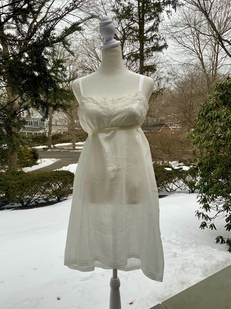 Edwardian Cotton Slip Dress | Embroidered Birds, Antique Lace ...