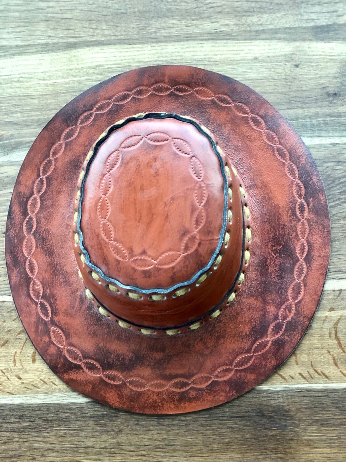 Vintage Leather Hat Leather Hat Cowboy Hat Real Genuine | Etsy