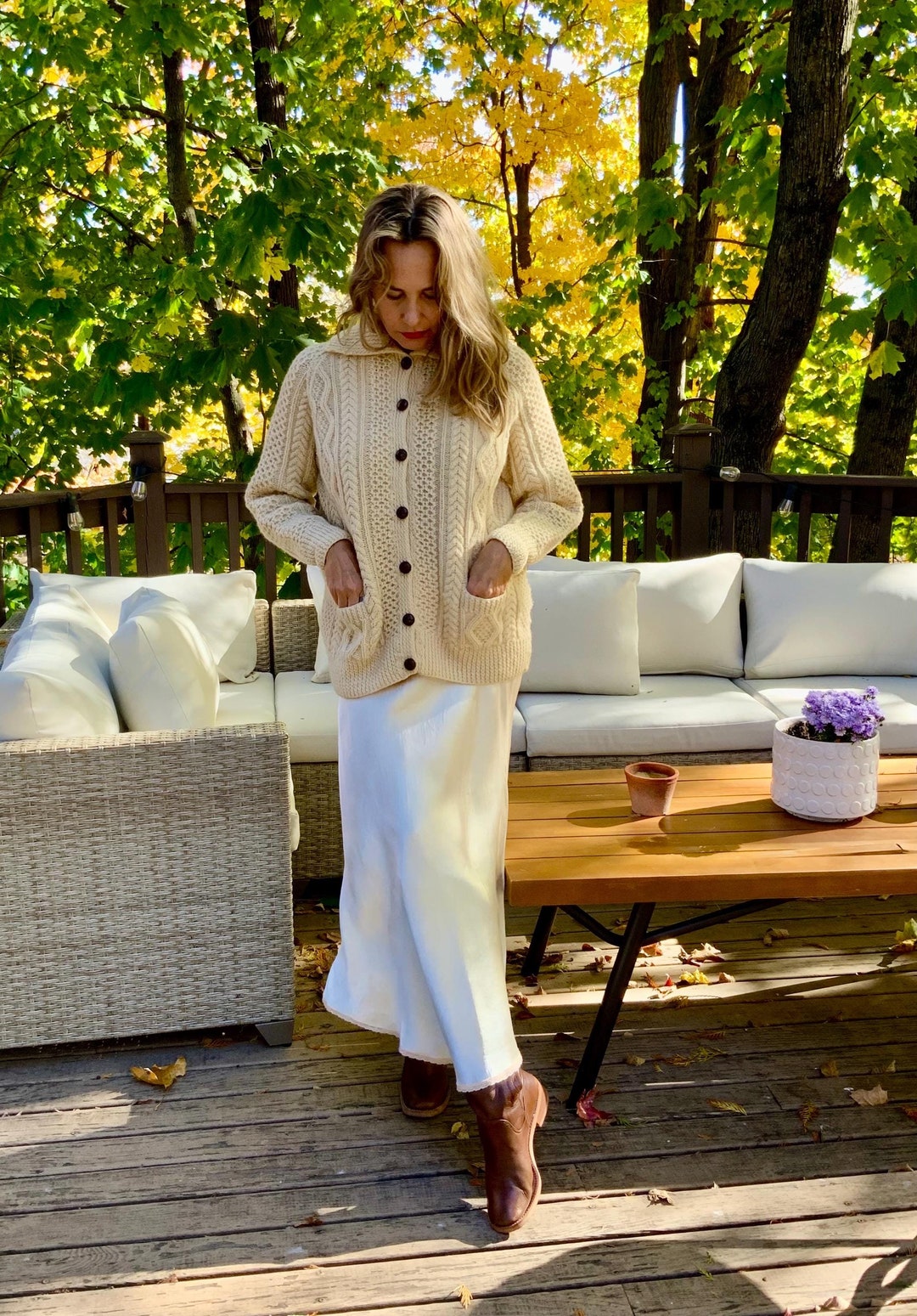 1970s Chunky Knit Pure Irish Wool Cardigan - Etsy
