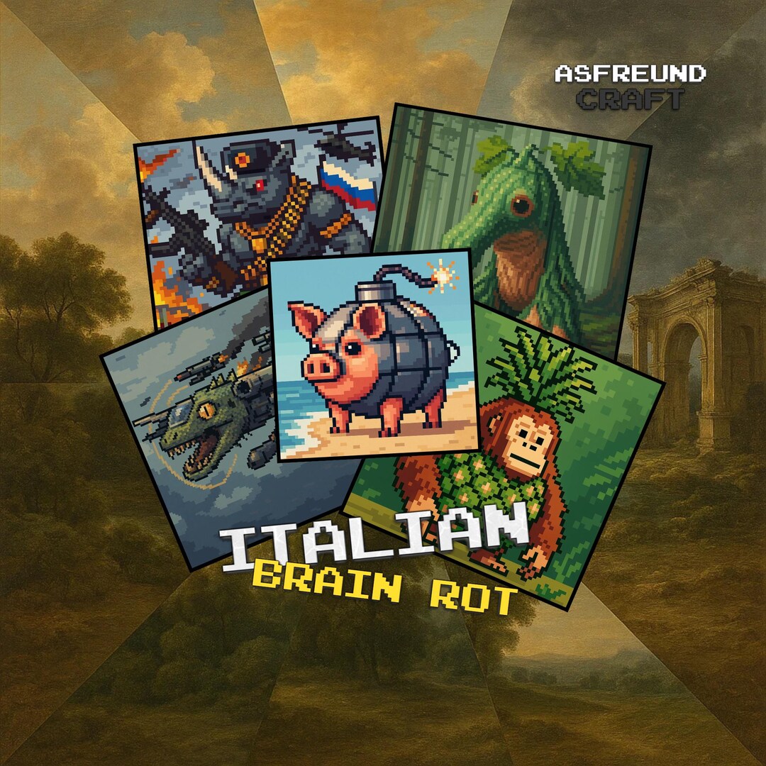 Brain Rot Italian Animal Pixel Art Vol.5 | 5-piece Printable Poster Set ...