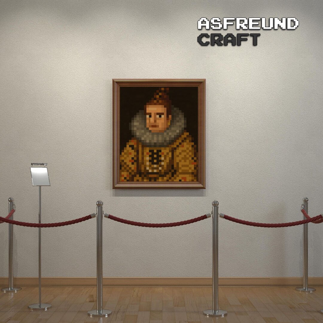 Pixel Art Renaissance Portrait | Minecraft-style Noblewoman | Digital Download | Medieval Wall ...