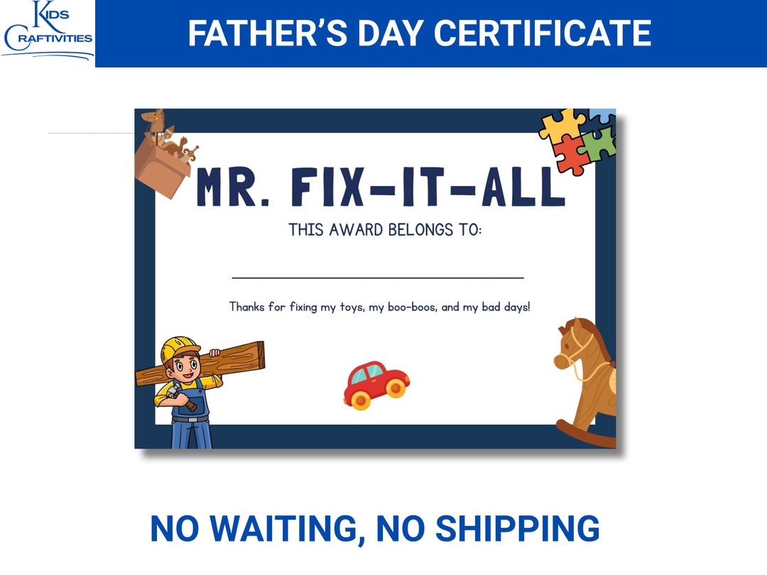 Best Dad Award Certificate - Certificate Recognition to Dad, Father’s ...