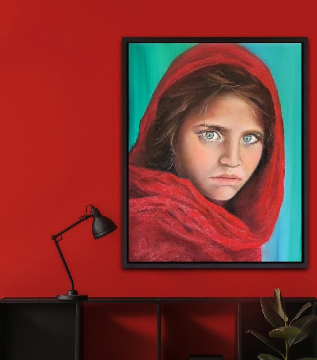 Afghan Girl Original Oil Painting National Geography Photo ...
