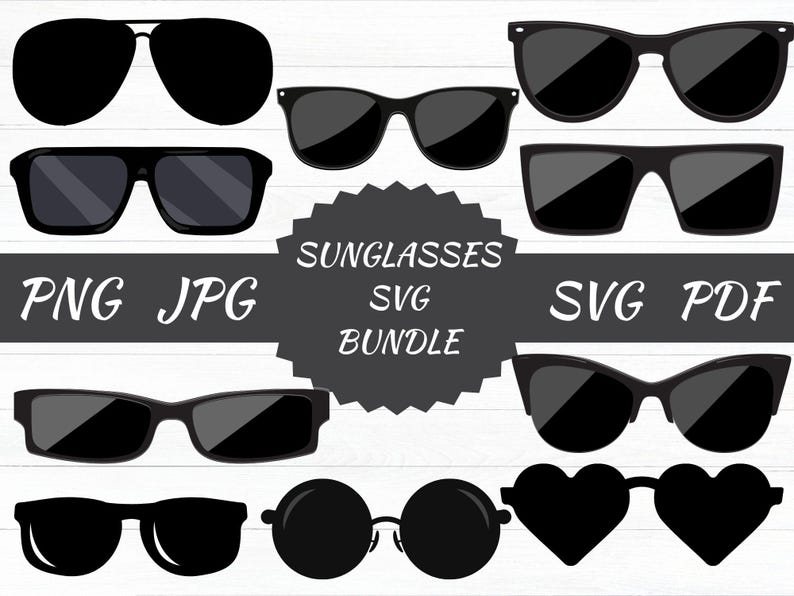 Sunglasses SVG Bundle, Summer Fashion Clipart (digital Download) - Etsy