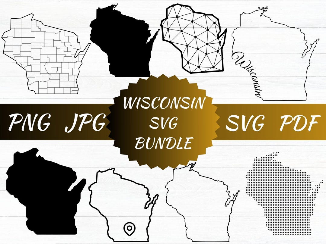 Wisconsin State Outline SVG Bundle (digital Download) - Etsy