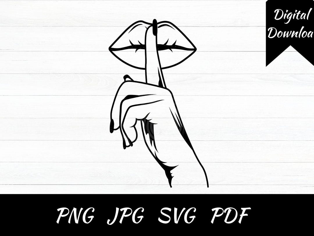 Silence Hand Gesture Clipart | Hush, Quiet Sign (digital Download) - Etsy