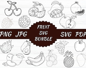 Fruit Outline SVG Bundle, Stencil Clipart (digital Download) - Etsy