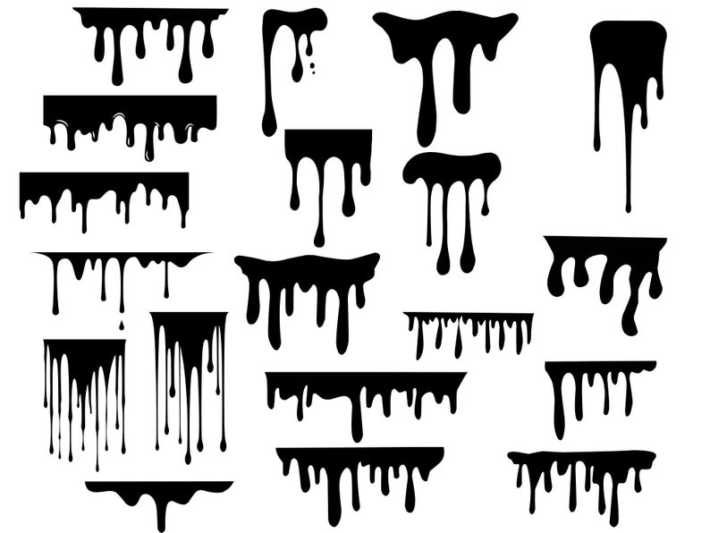 DRIPPING BORDERS SVG Bundle Melting Cricut Dripping Paint Cut Files ...