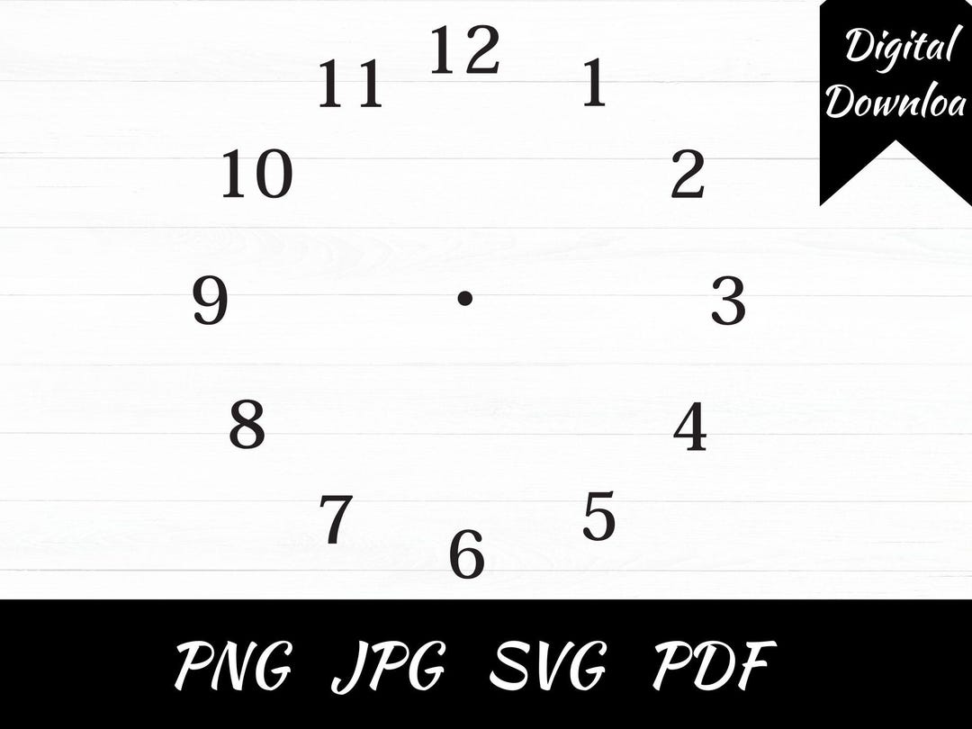Clock Face Svg, Clock Face Template PDF, Clock Face Png, Clock Face ...