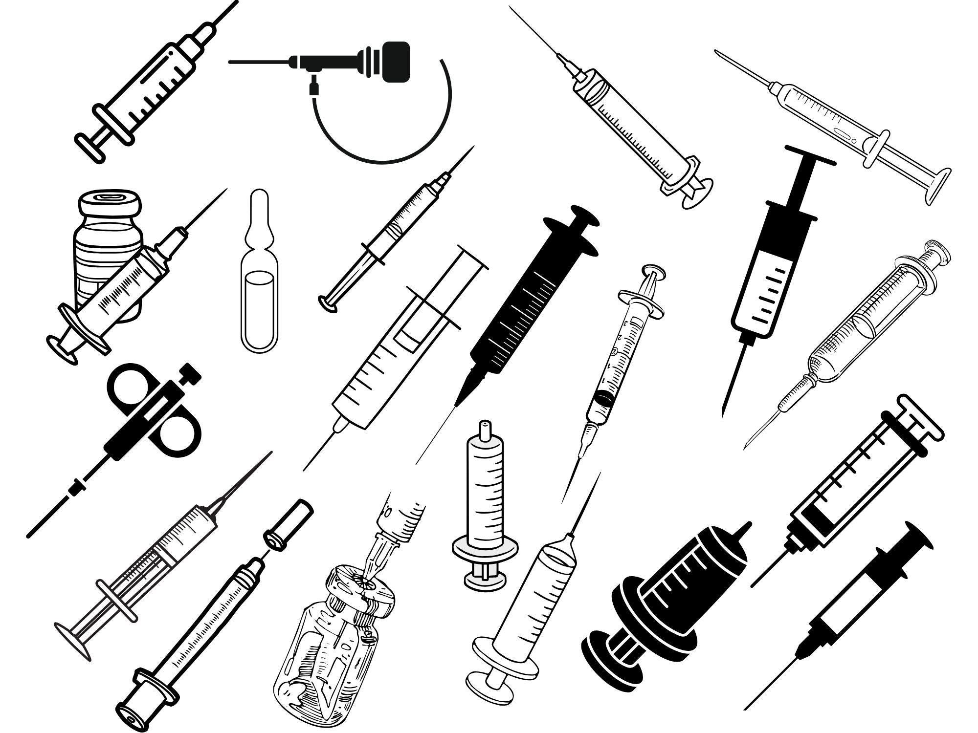 SYRINGE SVG Bundle Needle CRICUT Equipment Cut File Syringe Svg ...