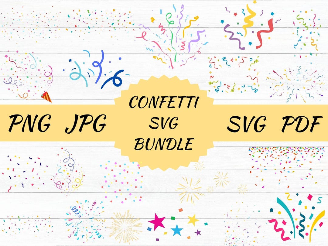 Confetti Svg Bundle, Confetti Png, Confetti Clipart, Birthday Party Svg ...