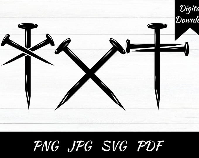 Nail Cross SVG - Three Nails Cross SVG Faith Jesus Crucifix Christian ...