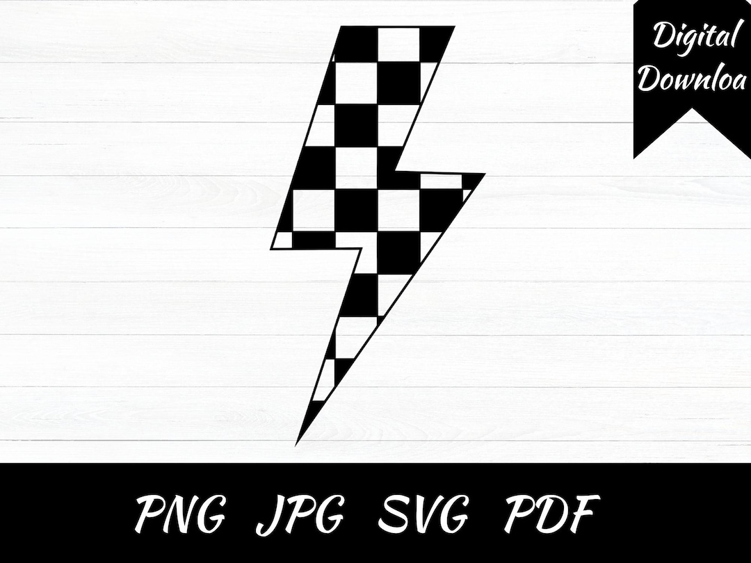 Checkered Lightning Bolt Svg | Checkered Lightning Bolt Cut File ...