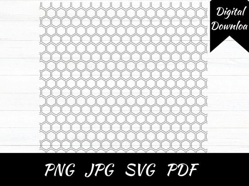 HONEYCOMB SEAMLESS Pattern Svg Honeycomb Vector File HEXAGON Separated Cricut Honeycomb Outline ...