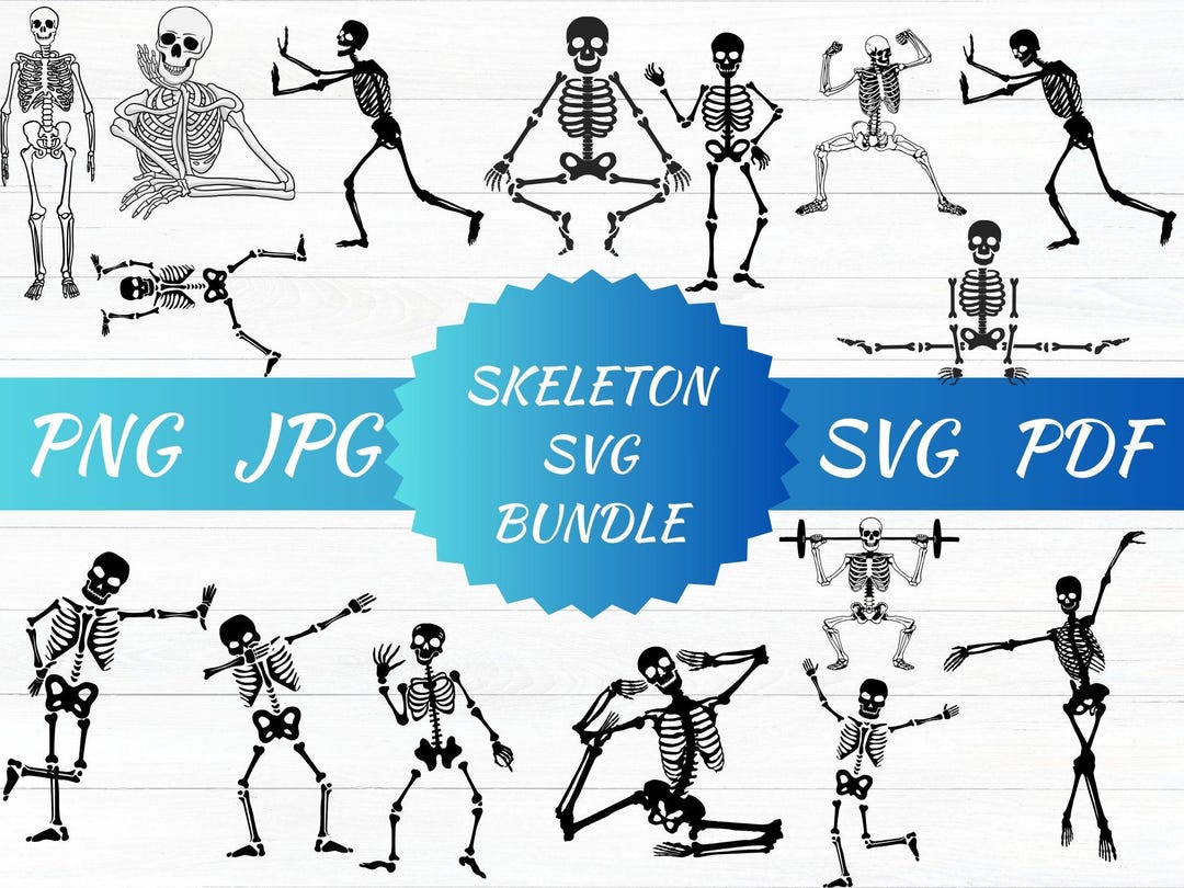 SKELETON SVG, Skeleton Svg Bundle, Skeleton Clipart, Skeleton Cut Files ...