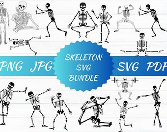 SKELETON SVG, Skeleton Svg Bundle, Skeleton Clipart, Skeleton Cut Files ...