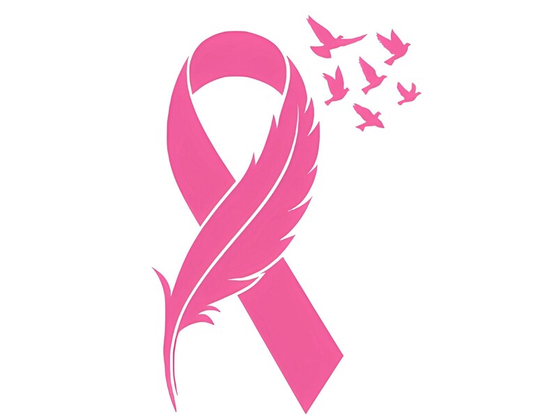 Feather Pink Ribbon SVG / Cut File / Cricut / Commercial Use ...
