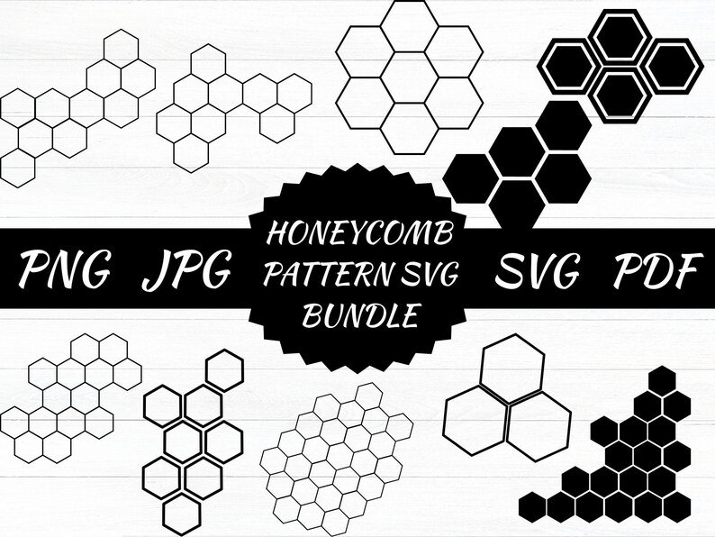 Honeycomb Pattern SVG Files | Hexagon Pattern Cut Files | Honeycomb Bee ...