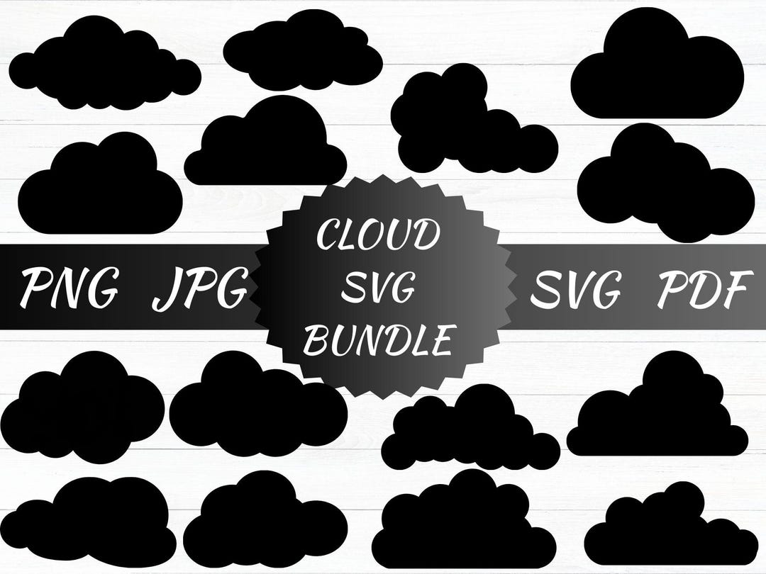 Cloud SVG Bundle, Clip Art Vector (digital File) - Etsy