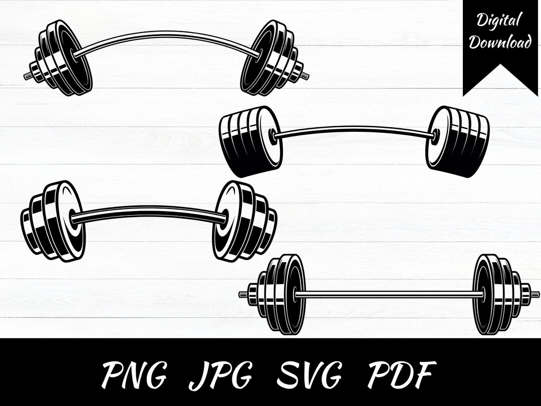 Barbell SVG, Weights Clipart, Fitness Cut Files (digital Download) - Etsy